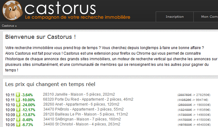 Castorus : historique d'annonce immobilière sur LeBonCoin